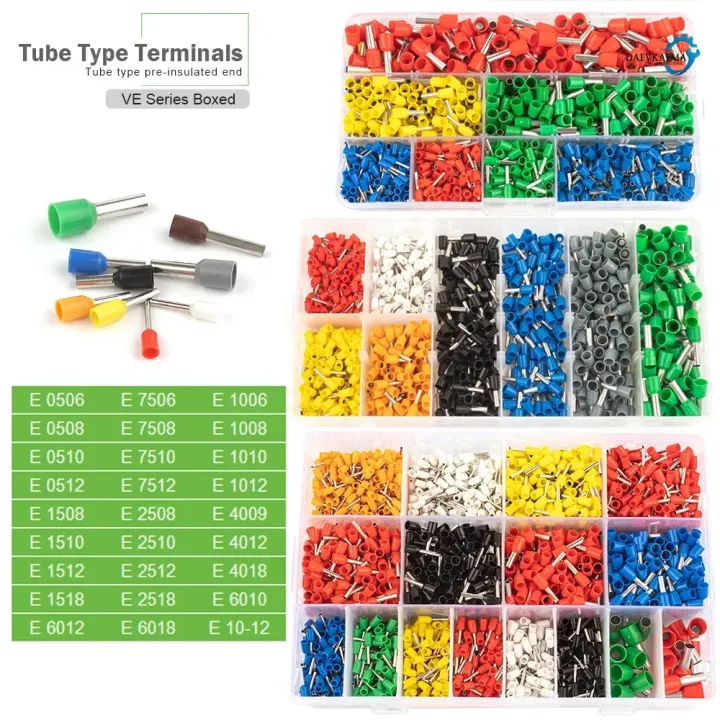 1200pcs Boxed Insulated Ferrule Cord End Crimping Terminal Block Wire ...