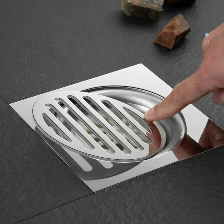 New Floor Drain Square 15x15CM Stainless Steel Drain Toilet Balcony ...