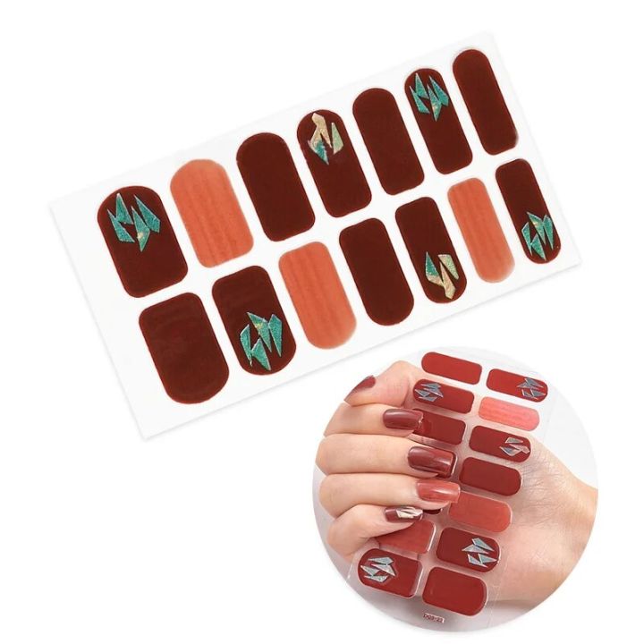 3D Laser Gold Nail Sticker Color Nail Sticker Waterproof Lasting Simple ...