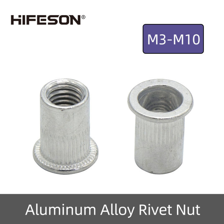 20Pcs M3 M4 M5 M6 M8 M10 M12 Aluminum Alloy Rivnut Flat Head Threaded Insert Nutsert Cap Rivet ...