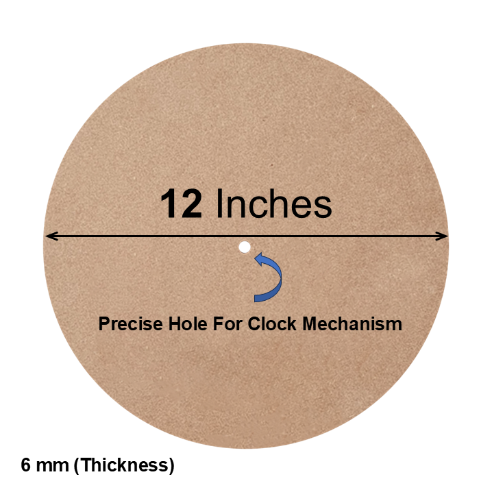 MDF Clock Base | 12 Inch Diameter | 6mm Thick MDF Clock Base for Resin ...