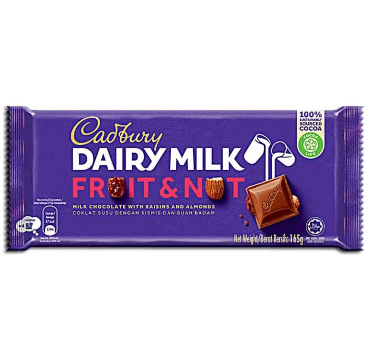 Cadbury Diary milk chocolate Fruit and nut (160g) | Daraz.lk