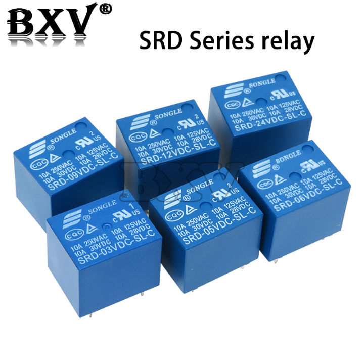 5PCS/LOT Relay SRD-03 05 09 06 24 12VDC-SL-C 5PINS 3V 5V 9V 6V 24V 12V ...