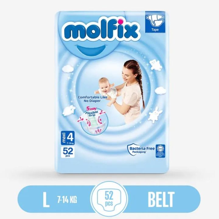 International Turkish Molfix Belt Diaper Jumbo Maxi (7-14 kg) - 52 Pcs ...