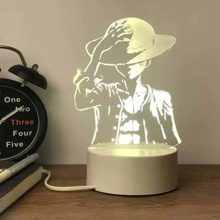 3D Anime One Piece Roronoa Zoro LED Night Light Luffy Nico Pirate Ship ...