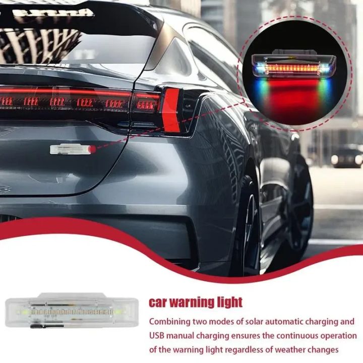Solar Strobe Light Solar LED Tail Warning Lights Flash Lights Vehicle ...