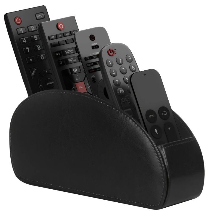 Leather Remote Control Holder with 5 Compartments Remote Control Box ...