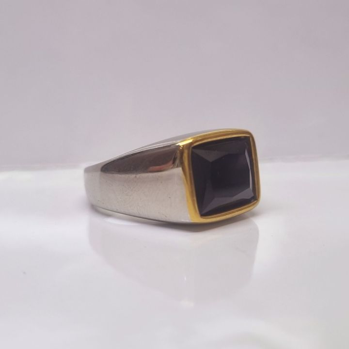 Turkish style Italian Ring Black stone model for boys and men | Daraz.pk