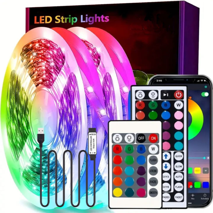 30m Led Strip Lights with 44/24 Key Remote Control 3535 RGB Tape Led ...