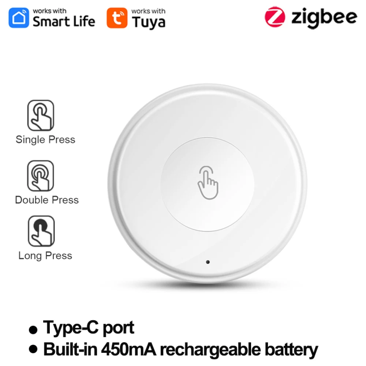 Tuya Zigbee Smart Button Switch Scene Switch, Battery Powered Mobile ...