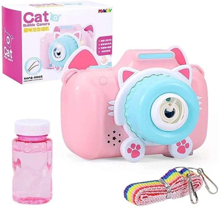 BUBBLE CAMERA FOR KIDS TOYS CAT SHAPE MUSICAL BUBBLE BLOWER WITH LIGHTS ...