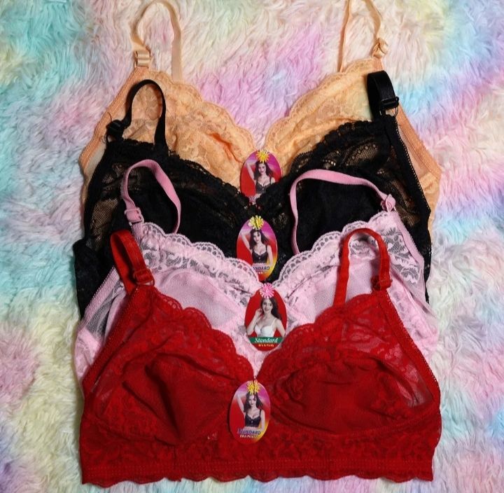 4-Piece Comfortable Lech Net Bra for Girls & Women – Silk-Synthetic Blend, Elegant Design ...