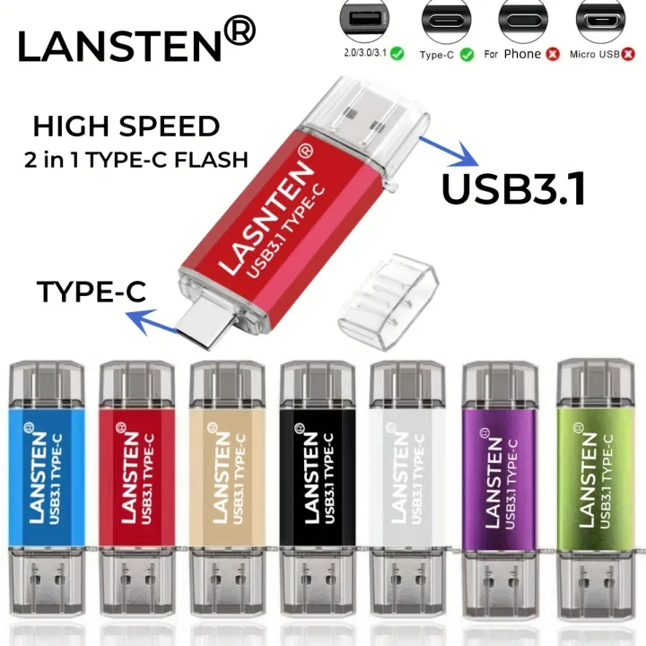 USB C Flash Drive 128GB 2-in-1 OTG USB 3.0 Thumb Drive Type-C 128GB ...