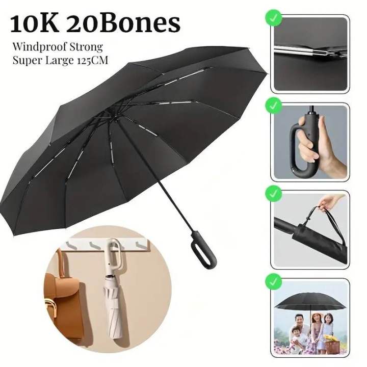 12 Ribs (24K)-(Double Bone)- Fully Automatic (Open and Close) Umbrella ...