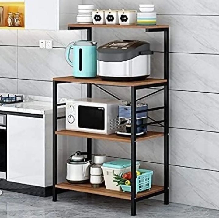 Rack for Kitchen,4-Tier Kitchen Storage Shelf Rack,Microwave Cart ...