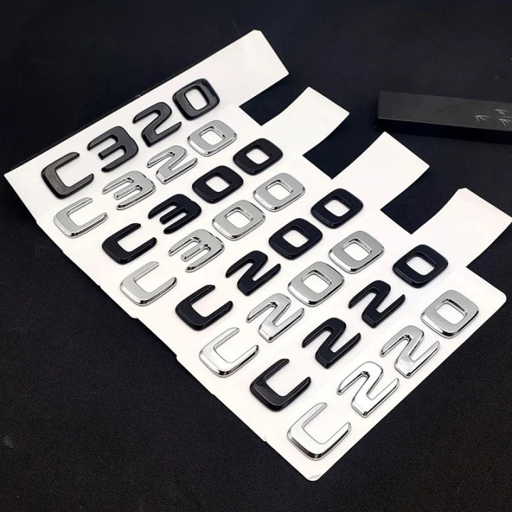 ABS Black Chrome Letters 3D Car Trunk Letters Badge For Mercedes Benz ...
