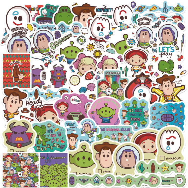 50PCS Disney Toy Story Stickers Movie Anime Cartoon Decal Skateboard ...
