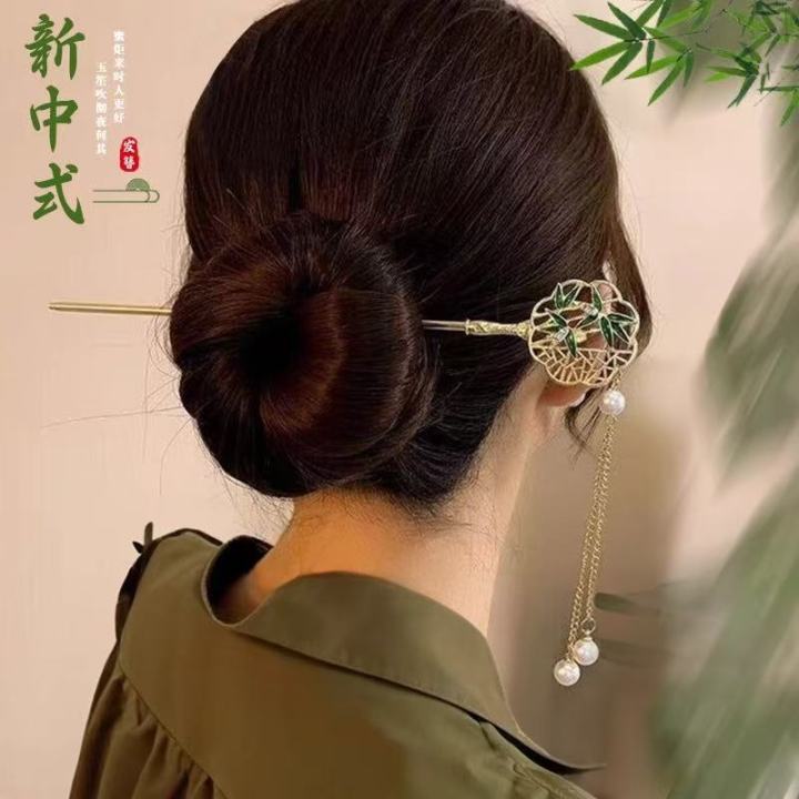 Elegant Chinese Style Hair Clip Tassel Hair Stick Traditional Floral ...