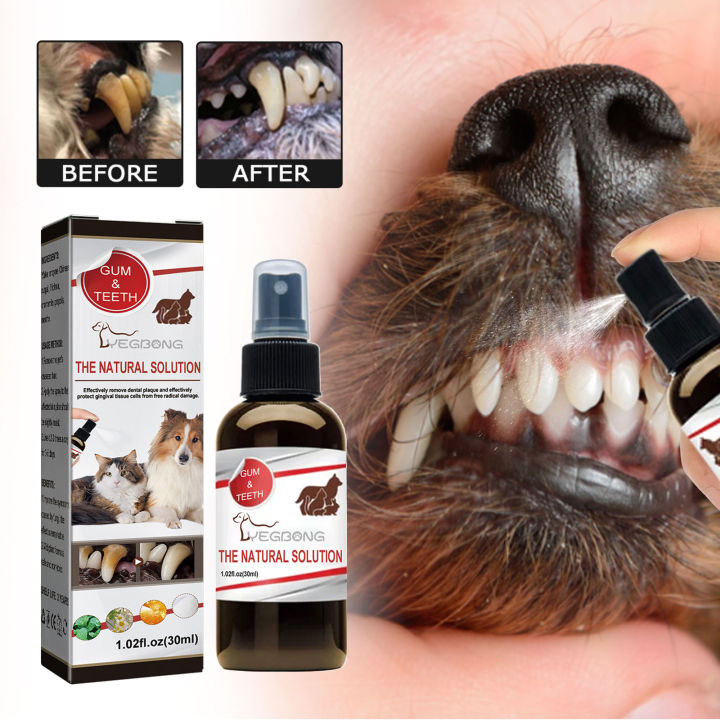 Pet Tooth Cleaning Spray Dogs Remove Bad Breath Freshener Cats Oral ...