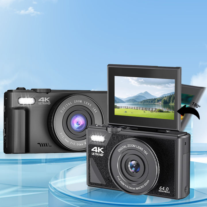 Compact Digital Photography Camera 4K 18X Digital Zoom Vintage Vlog ...