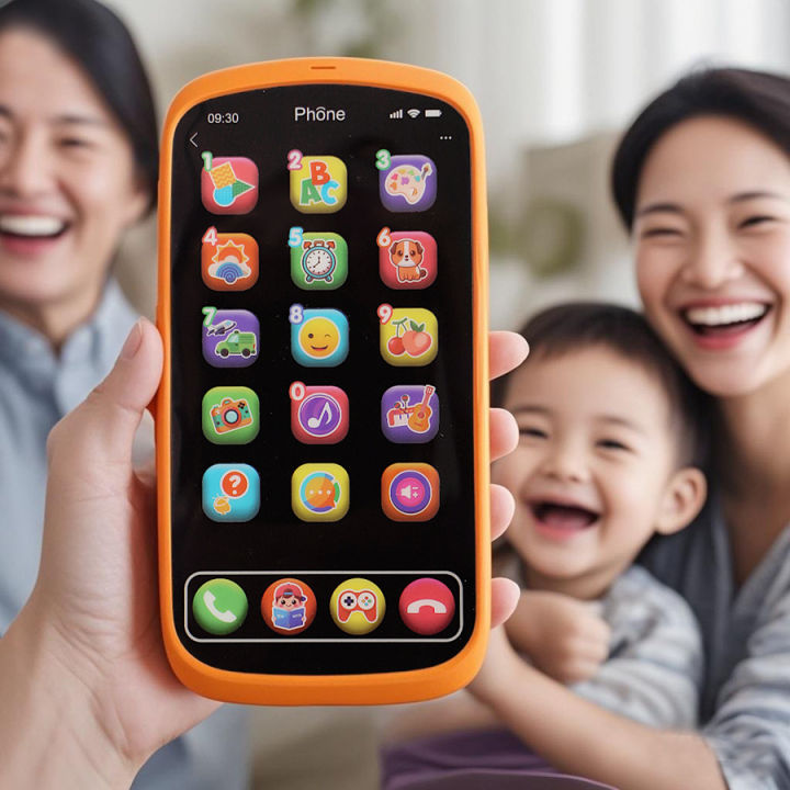 Children Touch Screen Phone Toy Simulation Mobile Cellphone English ...