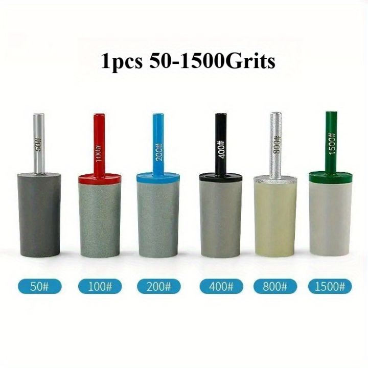 1pcs 50-1500Grit with 6mm Shank Diamond Resin Grinding Head Cylindrical ...
