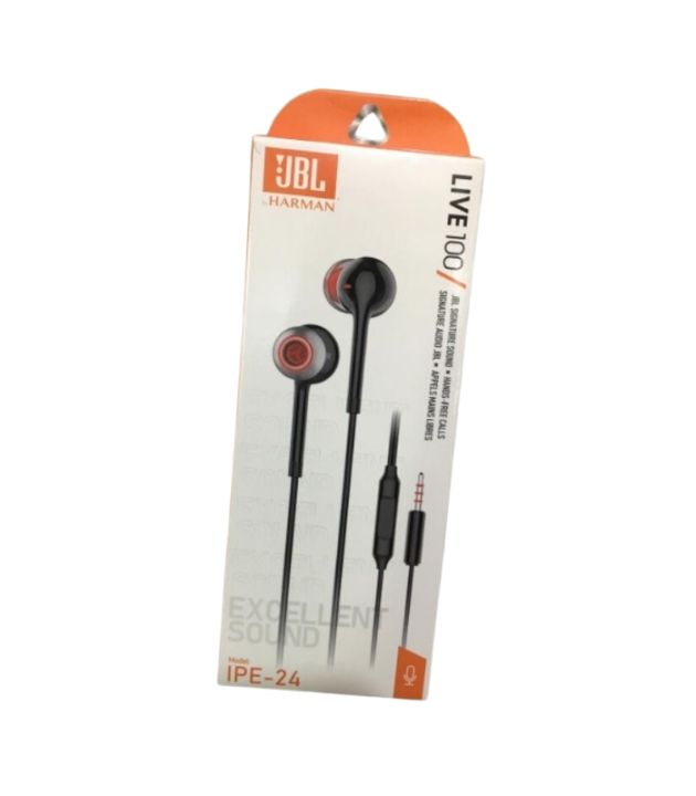 JBL Harman LIVE 100 IPE24 Handsfree Original In-Ear Wired Earphones ...