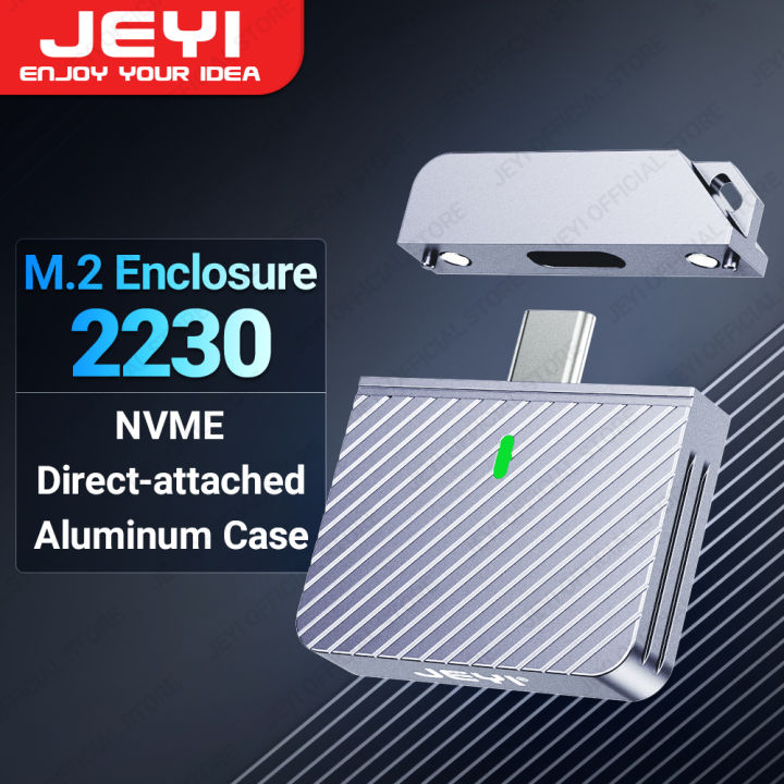 JEYI 2230 M.2 NVMe Direct-attach SSD Enclosure, USB 3.2 10Gbps In-line ...