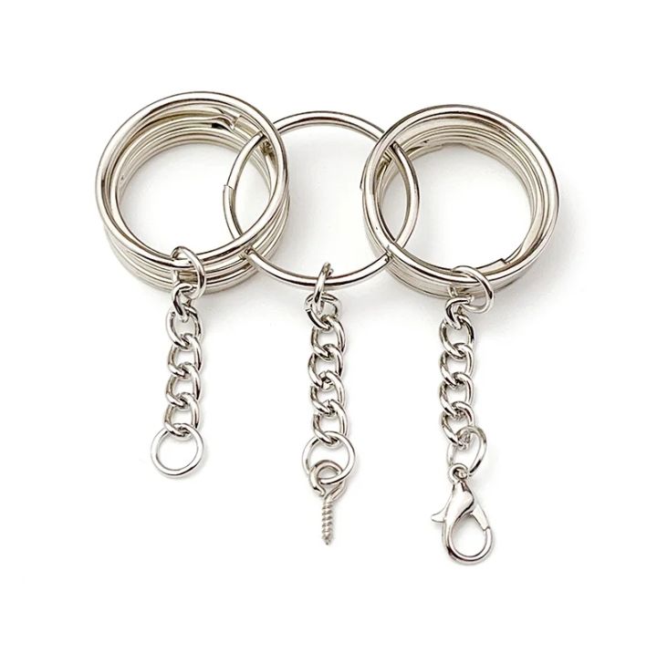 20-100Pcs Metal Screw Pin Key Ring Key Chain, Round Wire Open Circle ...
