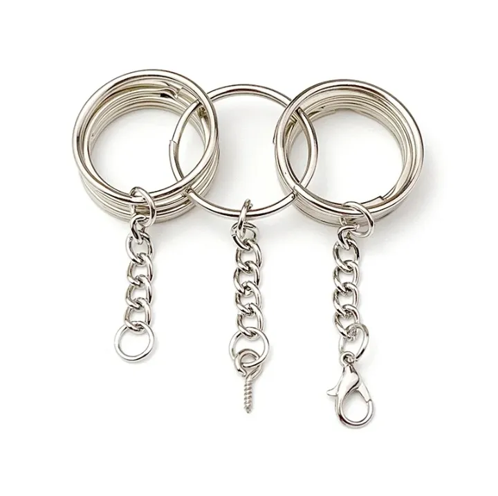 20-100Pcs Metal Screw Pin Key Ring Key Chain, Round Wire Open Circle ...