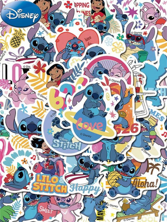 Disney 50Pcs Stitch Cartoon Graffiti Sticker For Giving Friends Holiday ...