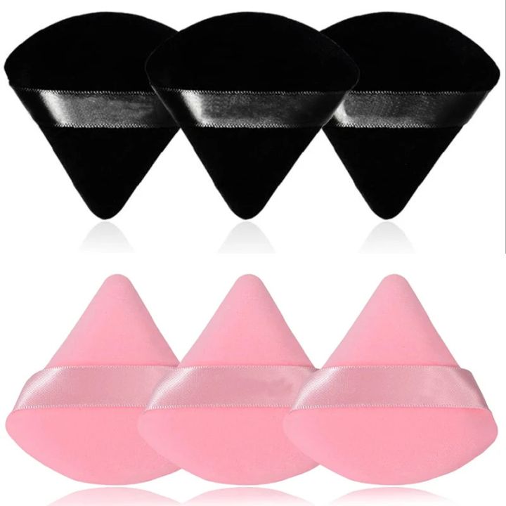 6Pcs Velvet Triangle Powder Puff Make Up Sponges for Face Eyes ...