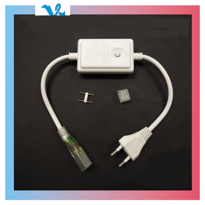 LED Flexible Rope Light 2 Pin EU Plug Connector Adapter With Flasher ...