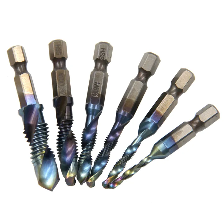 Hexagon Shank 6pc Blue Short Composite Tap Drilling and Tapping ...