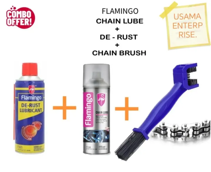 Combo Offer De - Rust Lubricants with chain Lube with chain Brush ...