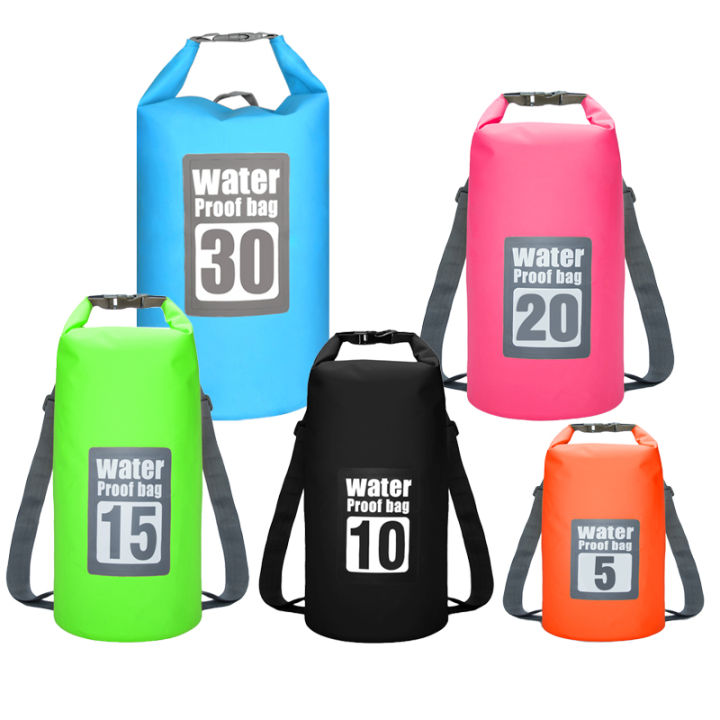 5L/10L/15L/20L/30L PVC Waterproof Dry Bag Outdoor Diving Foldable Storage Beach Swimming Bag ...