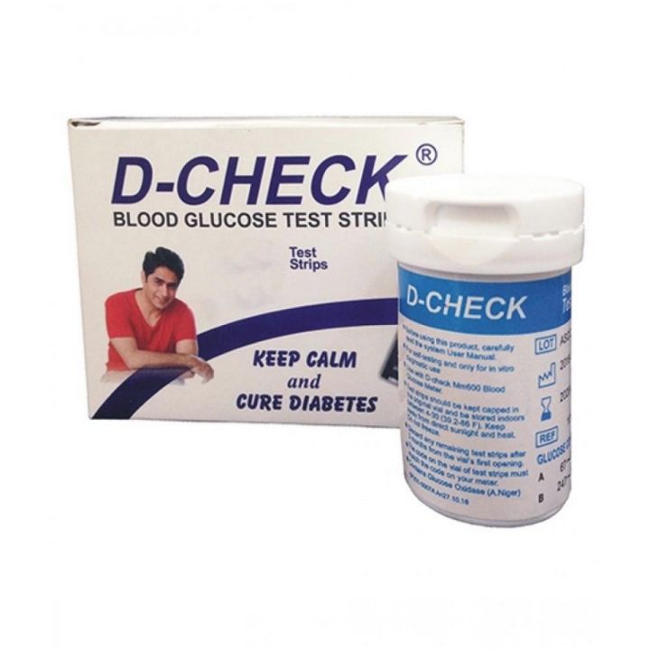 D CHECK GLUCOMETER SUGAR TESTING STRIPS 2 X 25 + 20 LANCETS + 20 ...
