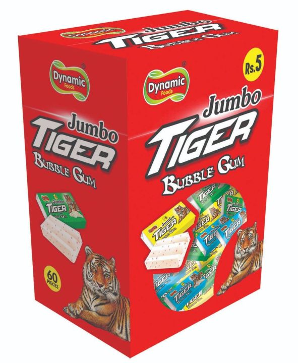 JUMBO TIGER FLAVOR BUBBLE GUM 60 1 Box 60 picesbin 1 box | Daraz.pk