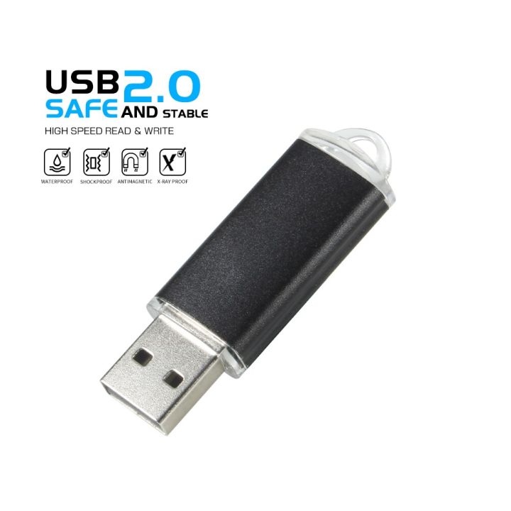 USB Flash Drive 64GB Mini Pen Drive Metal Memory Stick Black Pendrive High Speed External ...