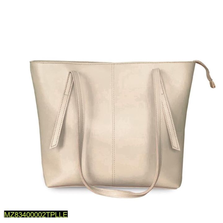 WOMAN PU LEATHER PLAIN TOTE HANDBAGS | Daraz.pk