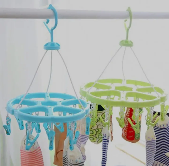Portable Plastic Foldable Hanging Clothes/Diaper Dryer Rack Laundry Peg ...