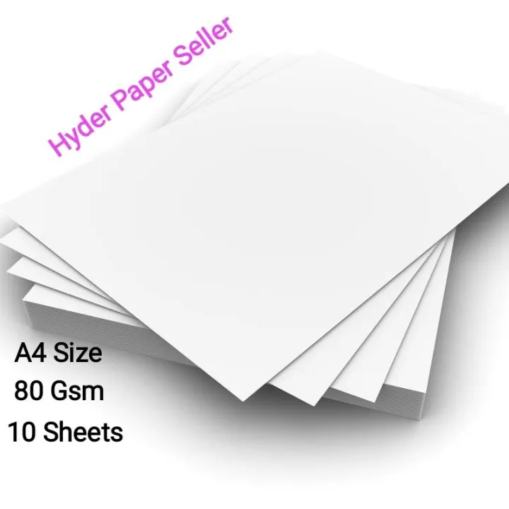 A4 Size Paper Sheets 80 Gm (Pack of 10 Sheets) | Daraz.pk