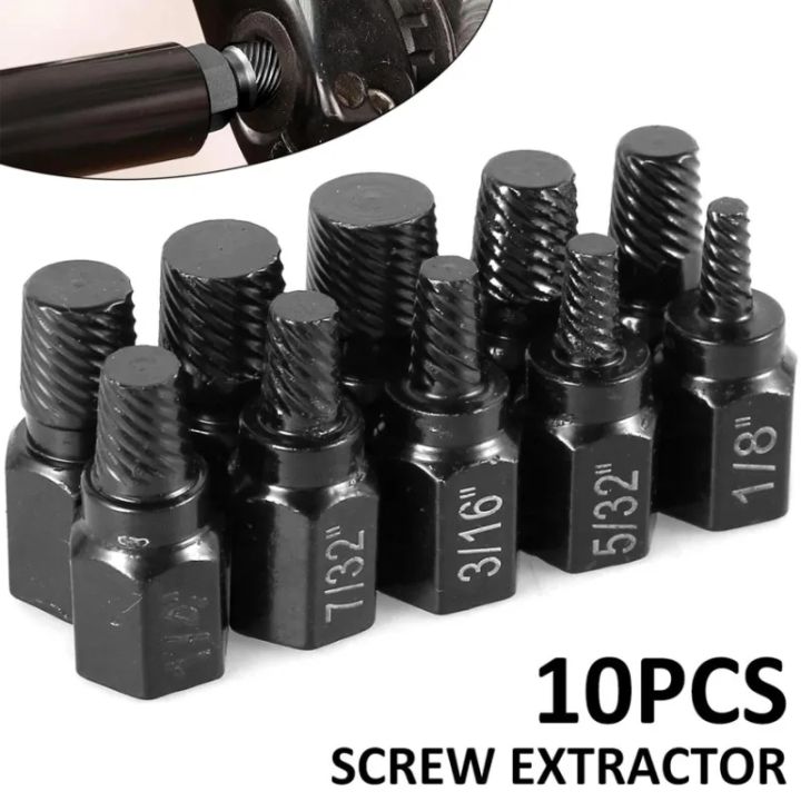 10Pcs Screw Extractor Kit Alloy Steel Damaged Remover Set Metal Easy ...