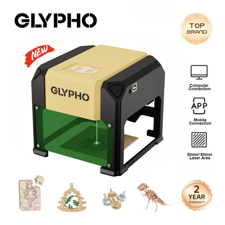 GLYPHO Laser Engraver Machine 3000mW CNC Highly Accurate Portable 80mm ...