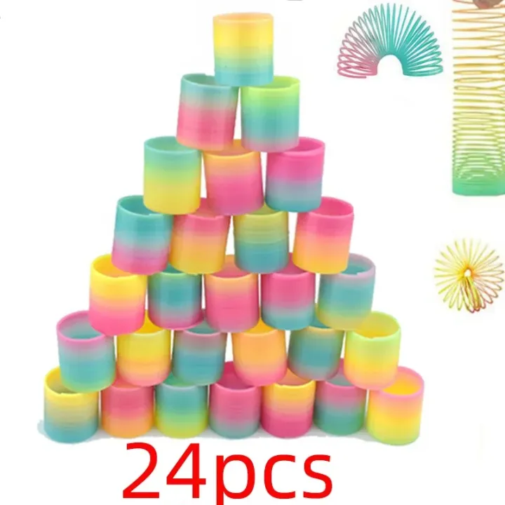 1/24PCS Rainbow Magic Springs Circle Toys Kids Birthday Party Favors ...
