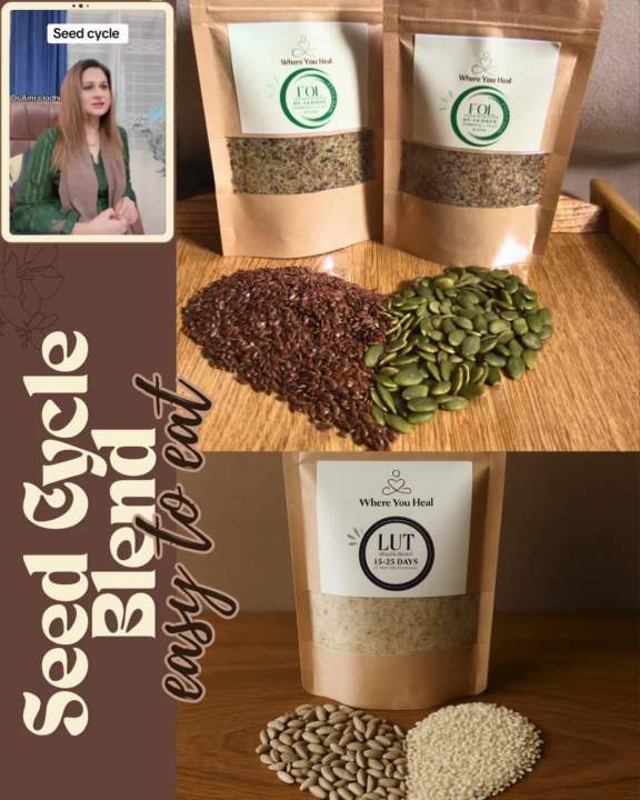 Seed Cycle Kit (FOL + LUT Blends) – PCOS, Hormone Balance, PMS Relief ...