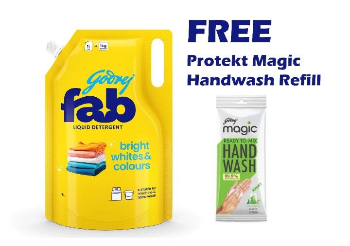 Godrej Fab Liquid Detergent For Machine Wash And Bucket Wash 1 Liter ...