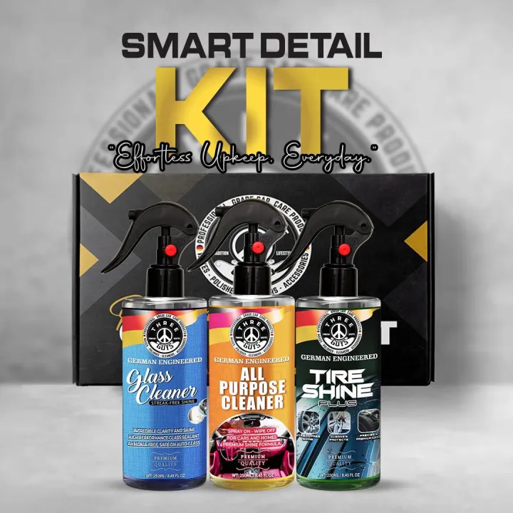 THREE GUYS Smart Detail Kit – Everyday Car Cleaning Kit | APC + Glass ...