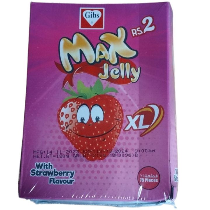 Max Jelly Strawberry Flavor 75 Pcs Box | Daraz.pk