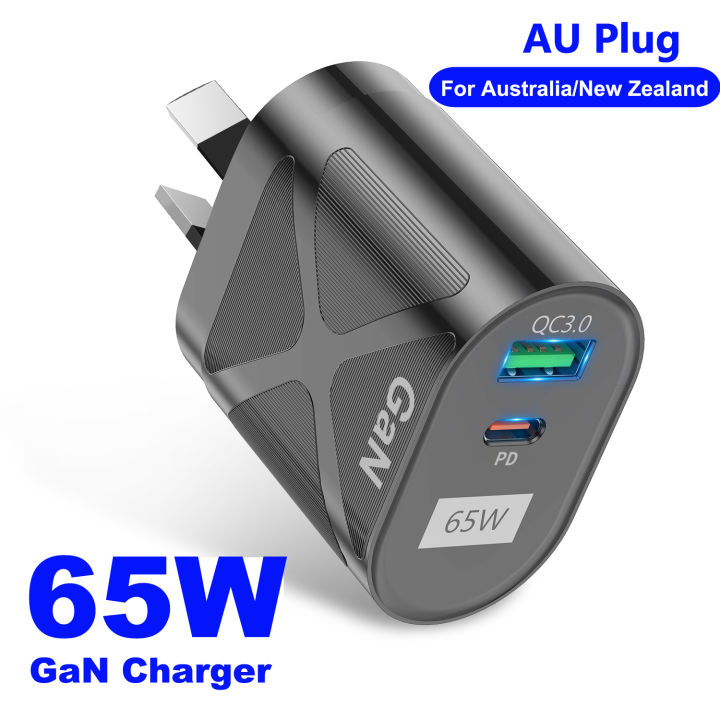 65W Gan Charger for Australia New Zealand AU Plug PD 33W Fast Charger ...